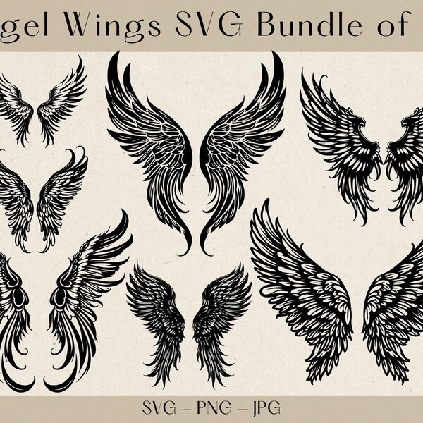 Angel Wings Svg - Etsy