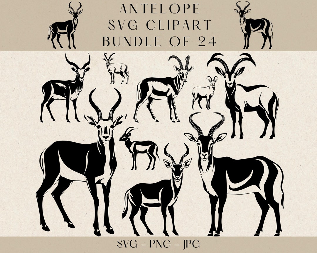 Antelope SVG, Antelope Clipart, Antelope Png, Antelope Silhouette ...