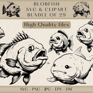 Blobfish Svg, Blobfish Clipart, Fish Svg, Fish Clipart, Fish Png, Fish ...