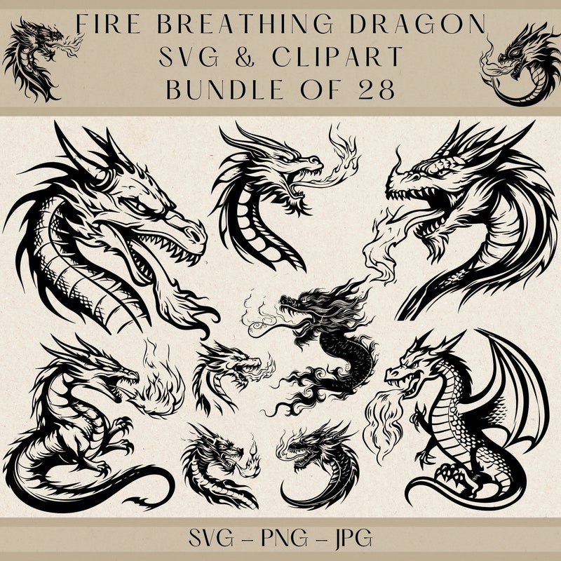 Dragon Svg - Etsy