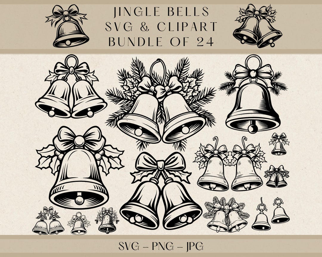 Jingle Bells SVG, Jingle Bell Clipart, Jingle Bells PNG, Christmas Bell ...