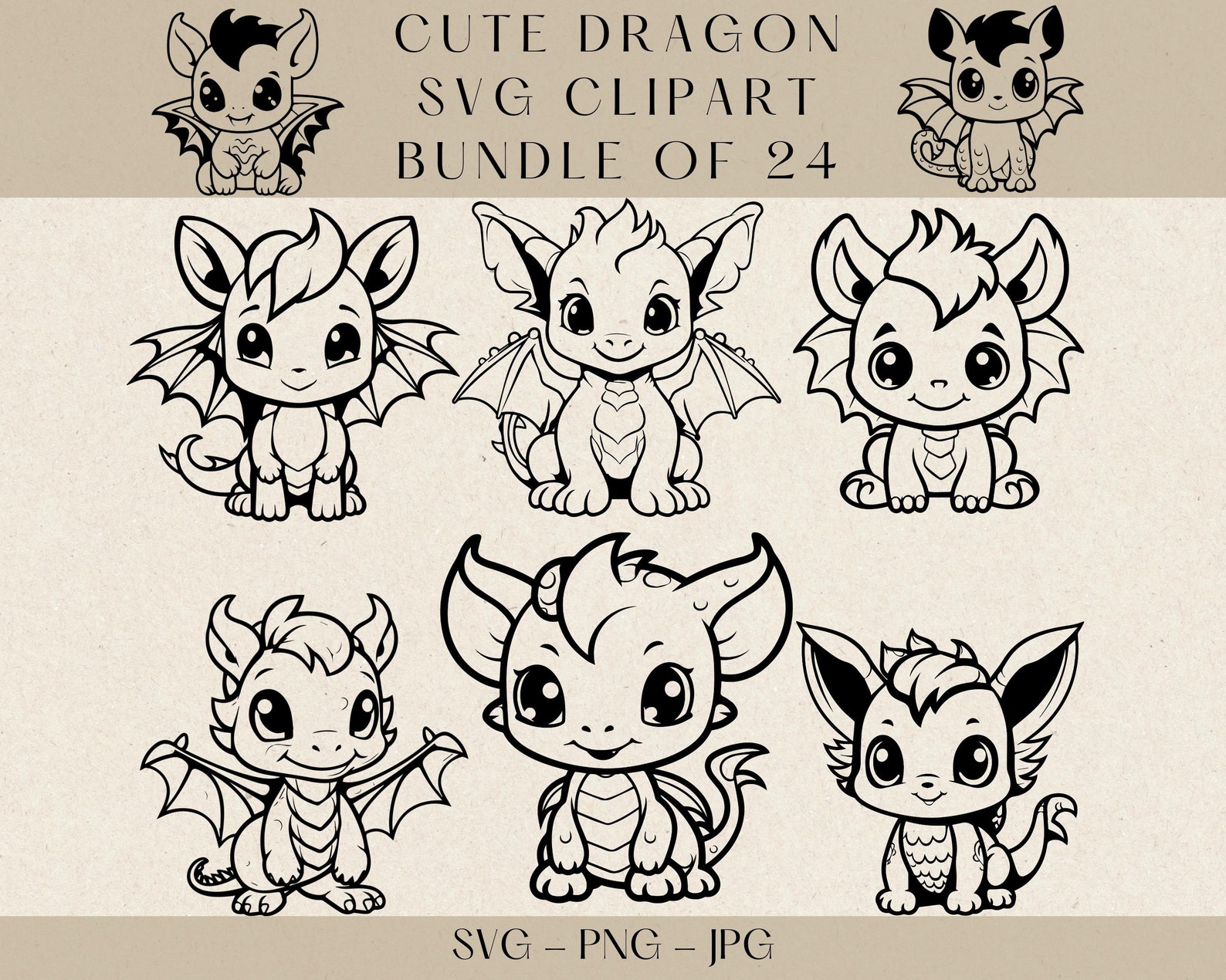 Cute Dragon Svg, Baby Dragon Svg, Dragon SVG, Dragon Clipart, Dragon ...