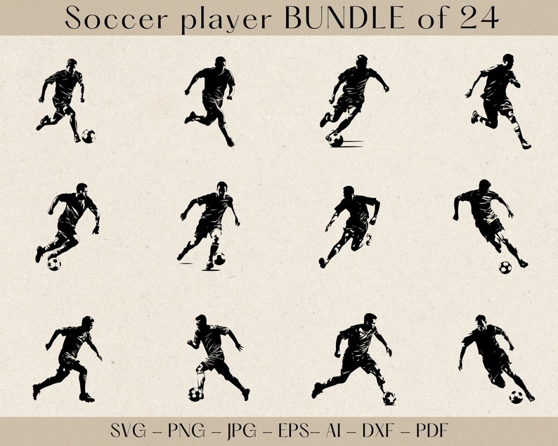 Soccer Player Svg Bundle, Soccer Player Svg, Soccer Svg, Football ...