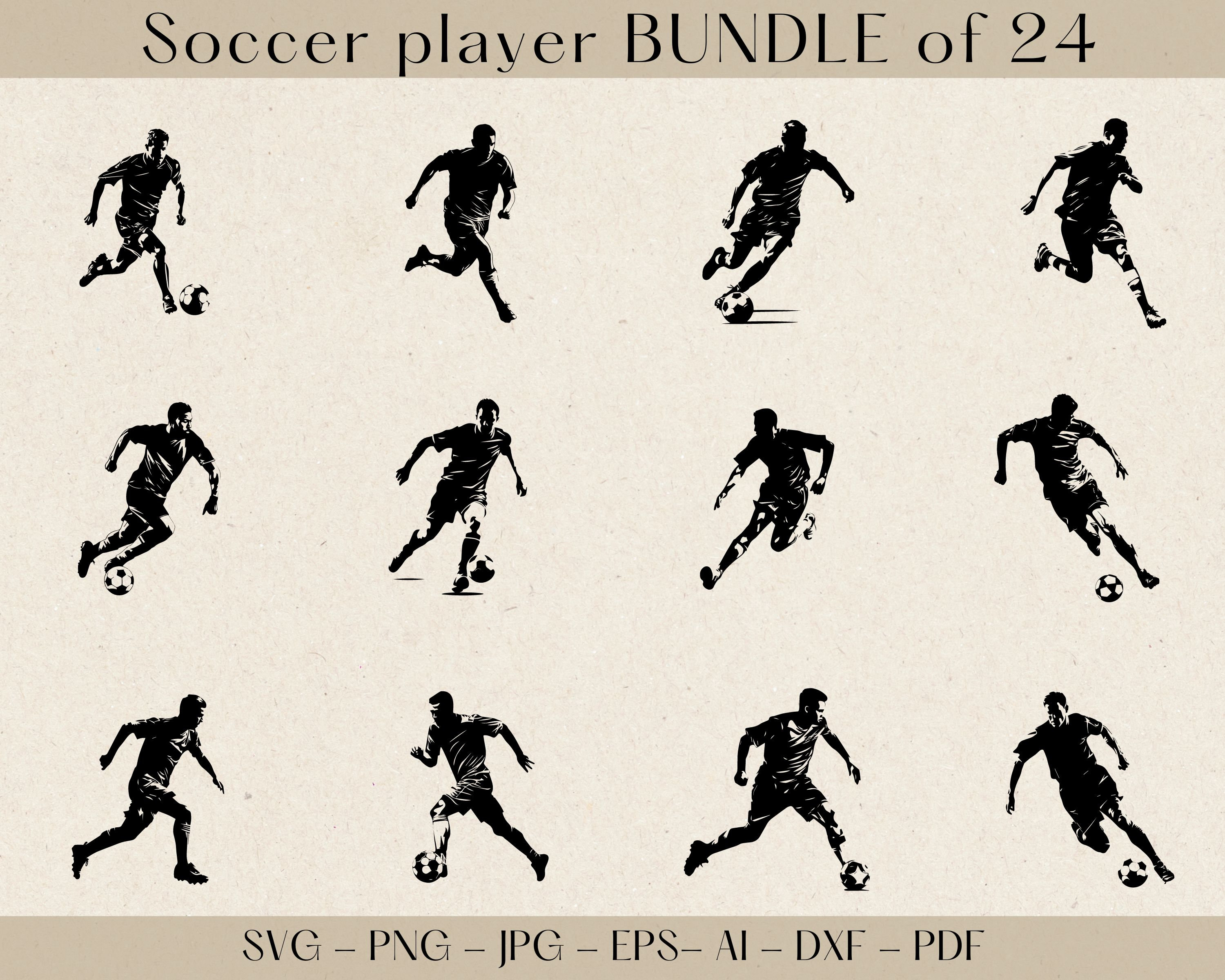 Soccer Player Svg Bundle, Soccer Player Svg, Soccer Svg, Football Player Svg, Football Svg ...