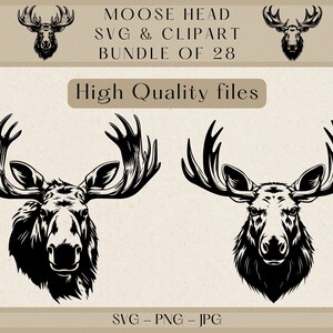 Moose Head Svg, Moose Face Svg, Moose Face Clipart, Moose Svg, Moose ...