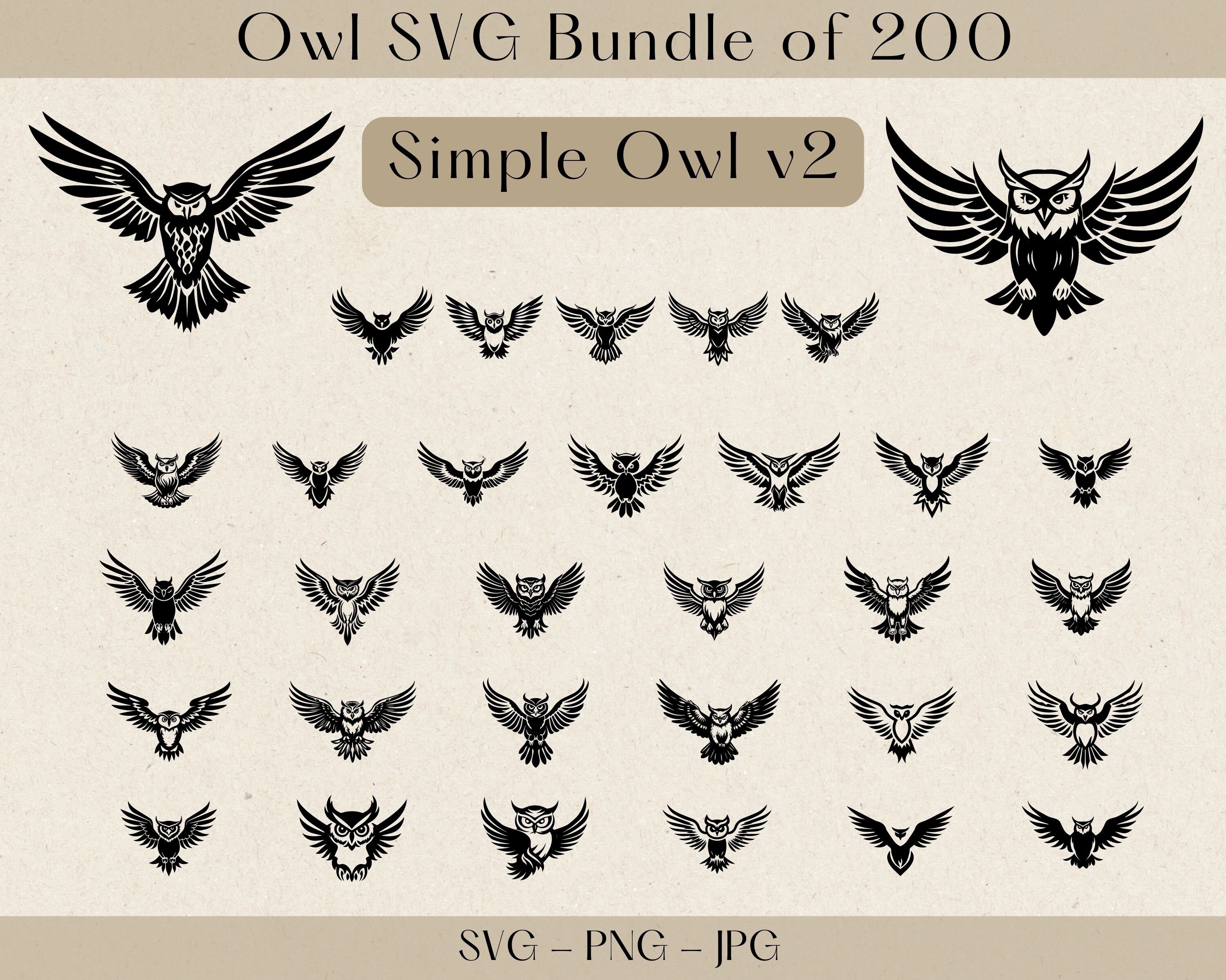 Owl SVG Bundle Owl SVG Owl Clipart Owl PNG Owl Silhouette - Etsy
