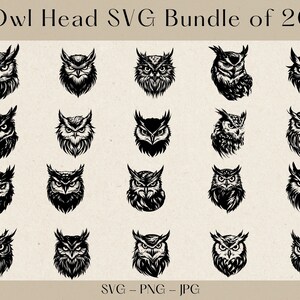 Owl Head SVG Bundle, Owl Head Svg, Owl Face Svg, Owl Svg, Owl Head ...