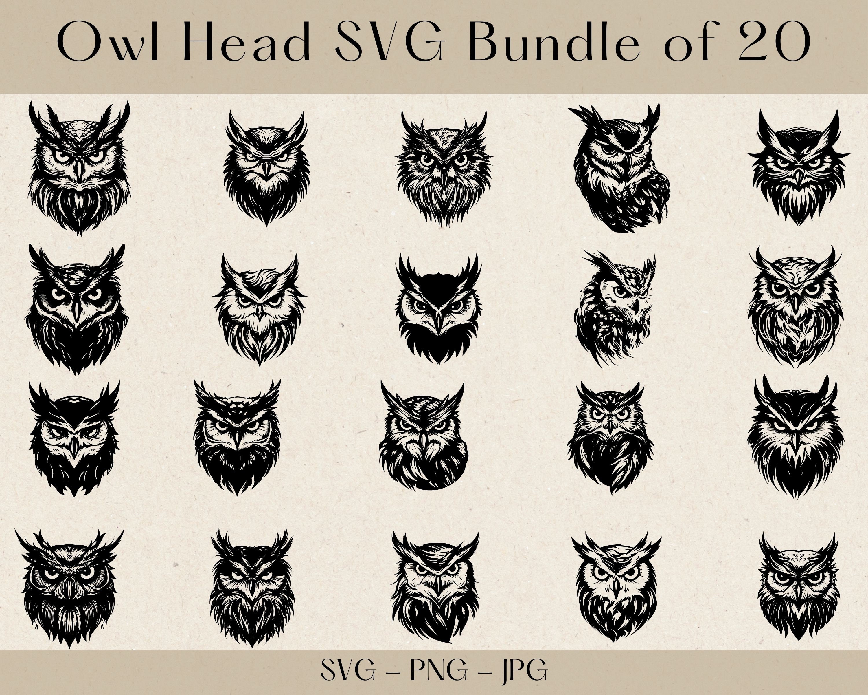 Owl Head SVG Bundle Owl Head Svg Owl Face Svg Owl Svg Owl - Etsy