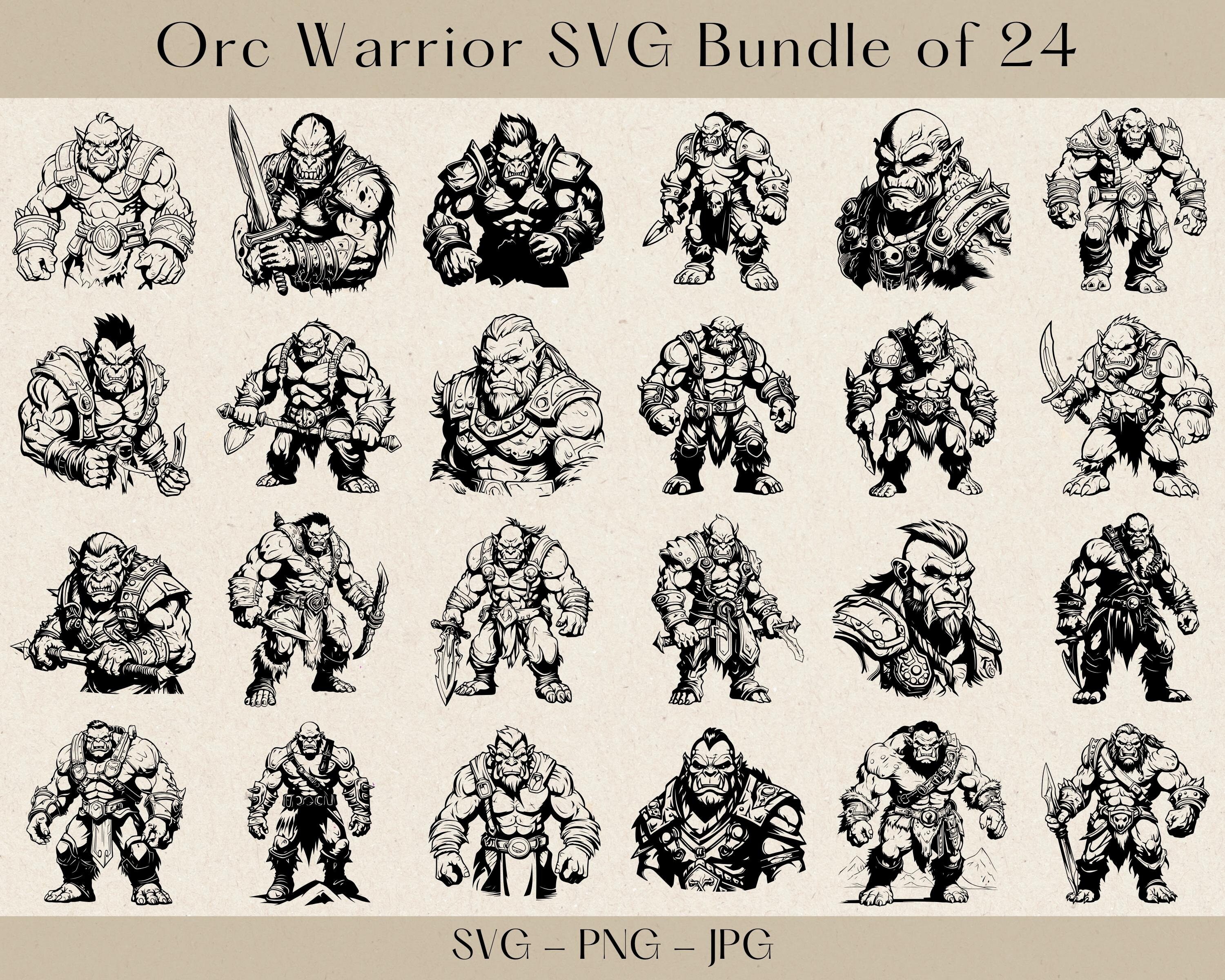 Orc Warrior SVG Orc Warrior SVG Bundle Fantasy Clipart - Etsy
