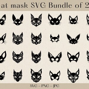 Cat Mask SVG Bundle, Cat Mask Svg, Face Mask Svg, Cat Svg, Cat Clipart ...