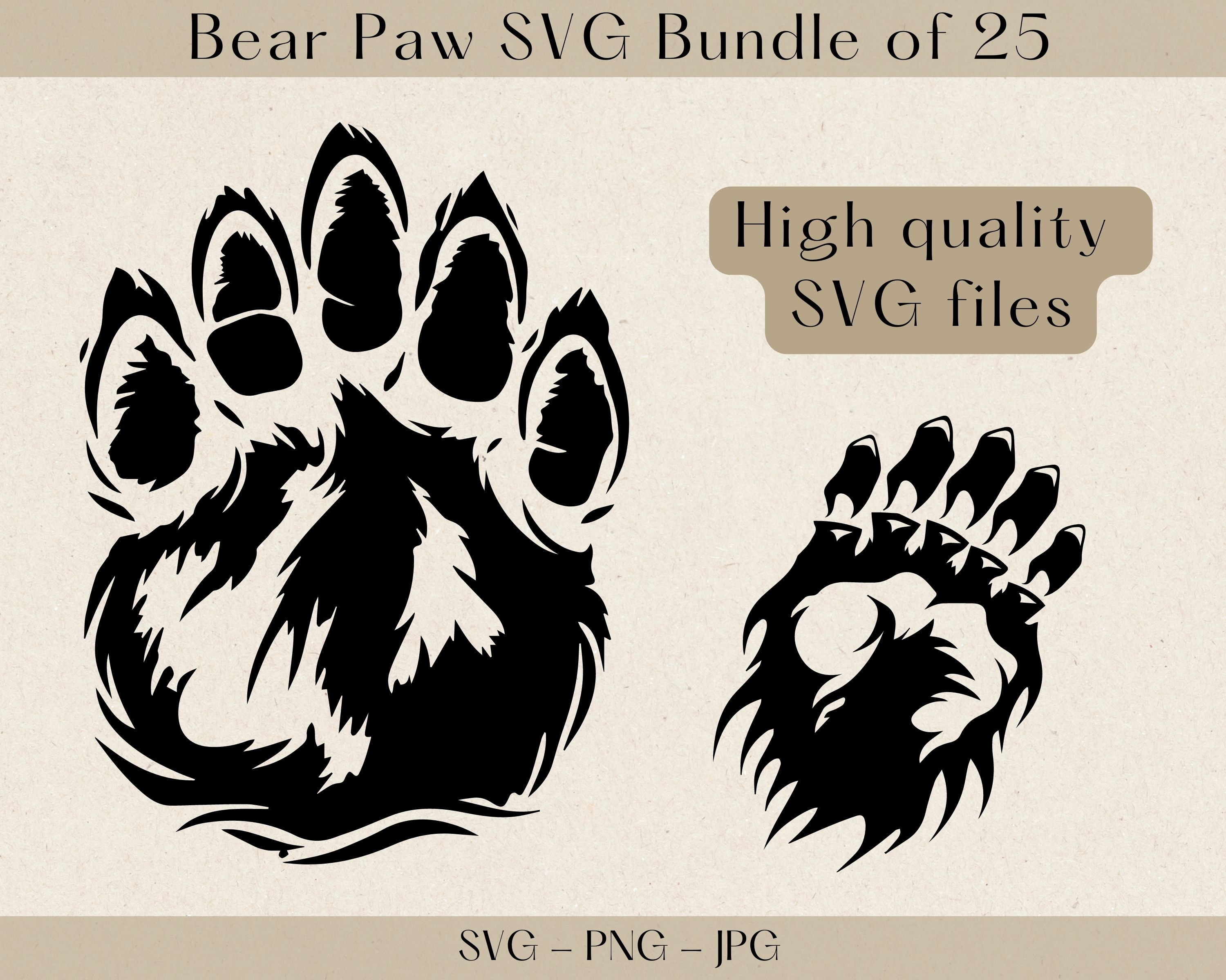 Bear Paw SVG Bundle Bear Paw SVG Paw With Claws SVG Bear - Etsy
