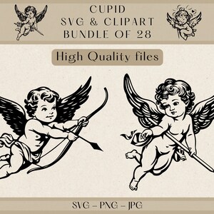 Cupid SVG, Cupid Vector, Cupid Silhouette, Cupid Clipart, Cupid Png ...