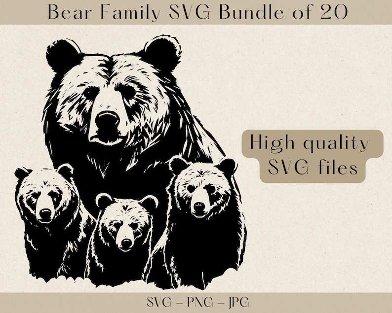 Bear Family SVG Bundle Bear Family SVG Bear Family Clipart - Etsy