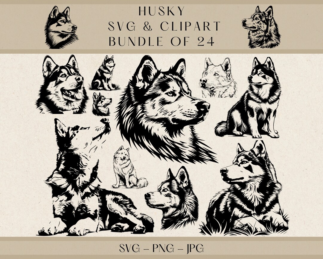 Husky SVG, Husky Clipart, Husky Png, Husky Vector, Husky Silhouette ...