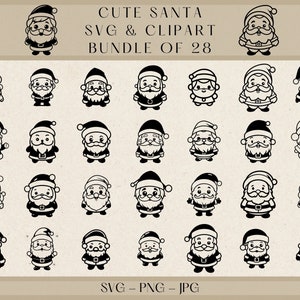 Cute Santa Svg, Cute Santa Png, Santa SVG, Santa PNG, Santa Clipart ...