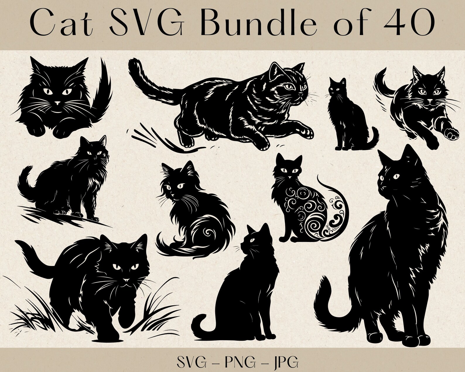 Cat SVG Bundle, Cat SVG, Cat Clipart, Cat PNG, Kitten Svg, Pet Svg ...