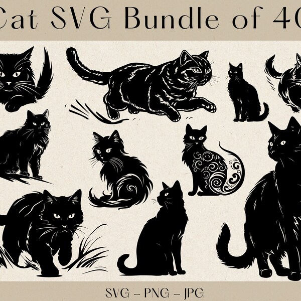 Cut Cat Svg - Etsy