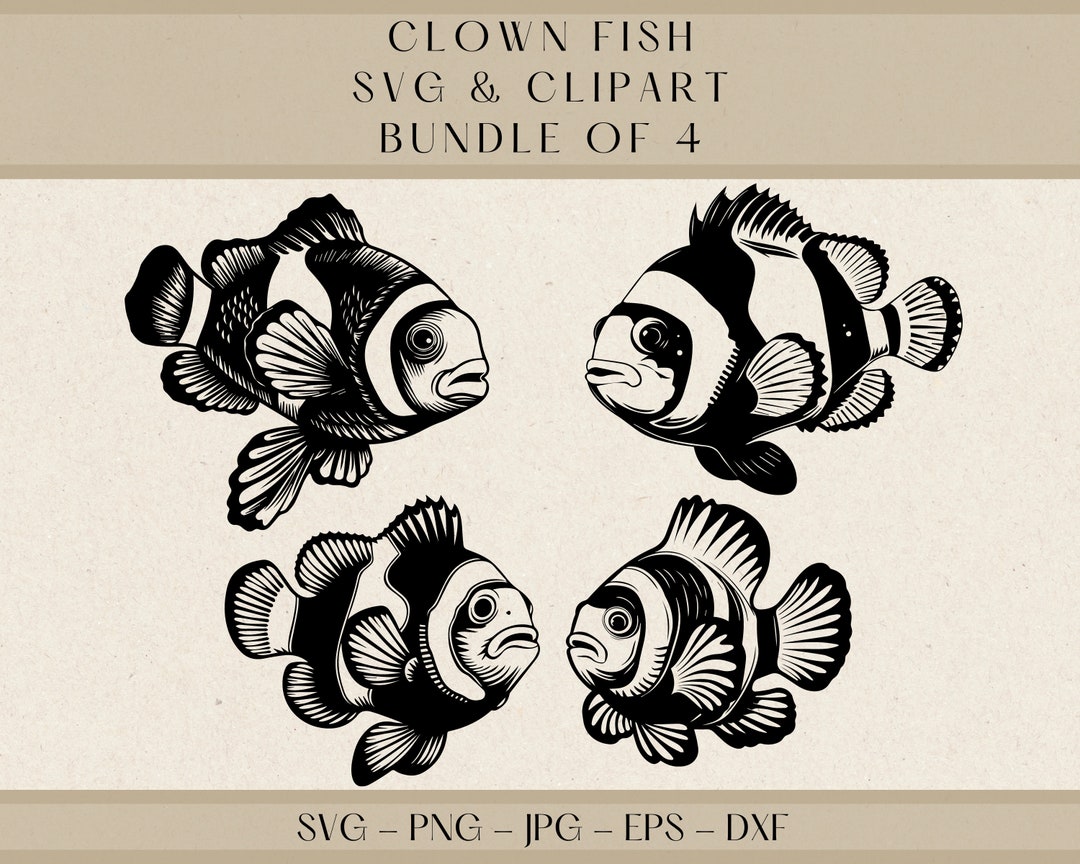 Clown Fish SVG, Clown Fish Clipart, Clown Fish Png, Clown Fish Vector ...