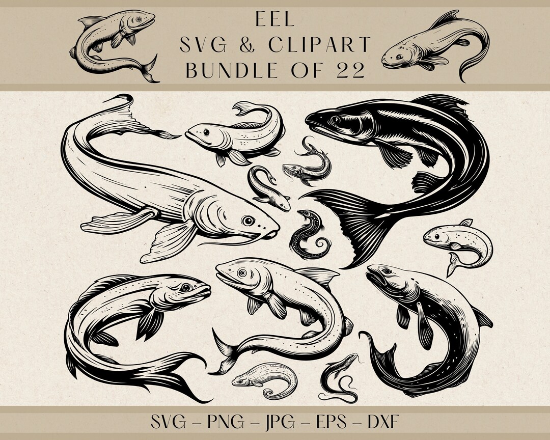 Eel Svg, Eel Png, Eel Clipart, Eel Vector, Eel Silhouette, Eel Svg Cut ...