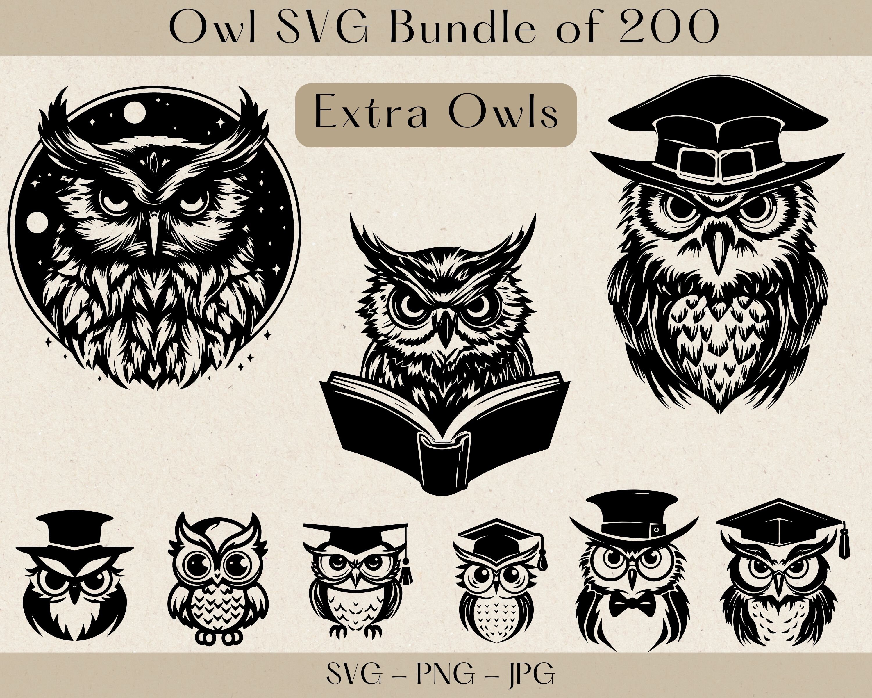 Owl SVG Bundle Owl SVG Owl Clipart Owl PNG Owl Silhouette - Etsy