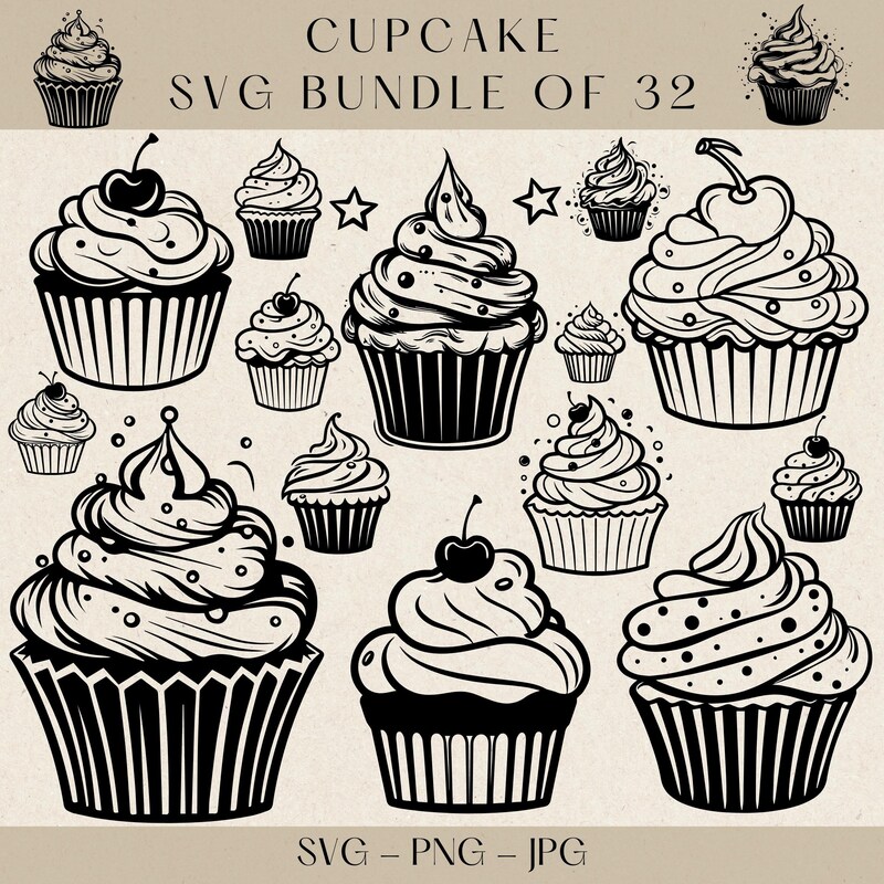 Cupcake Svg - Etsy