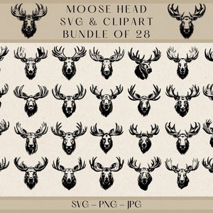 Moose Head Svg, Moose Face Svg, Moose Face Clipart, Moose Svg, Moose ...