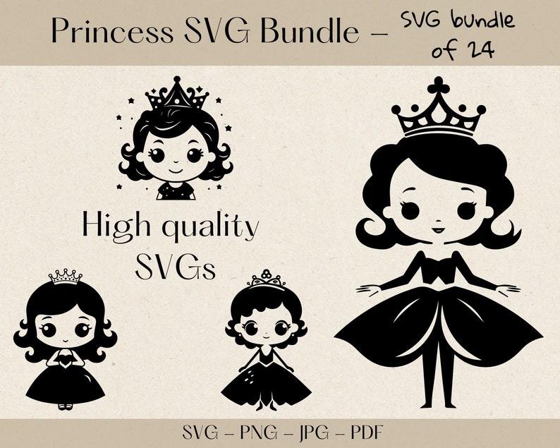 Princess SVG Bundle, Princess SVG, Princess Clipart, Princess ...