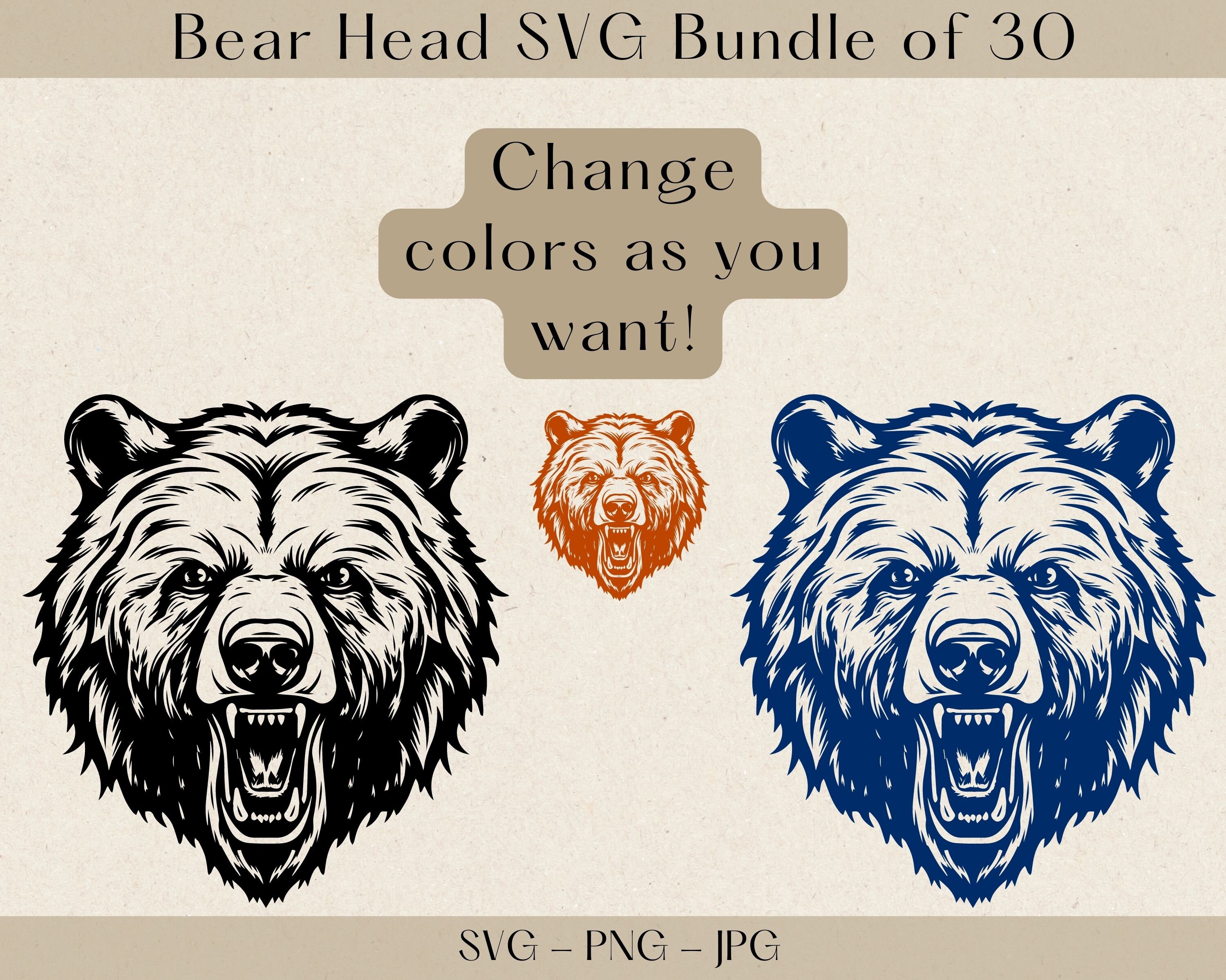 Bear Head SVG Bear Head SVG Bundle Bear Head Svg Cut Files - Etsy Canada