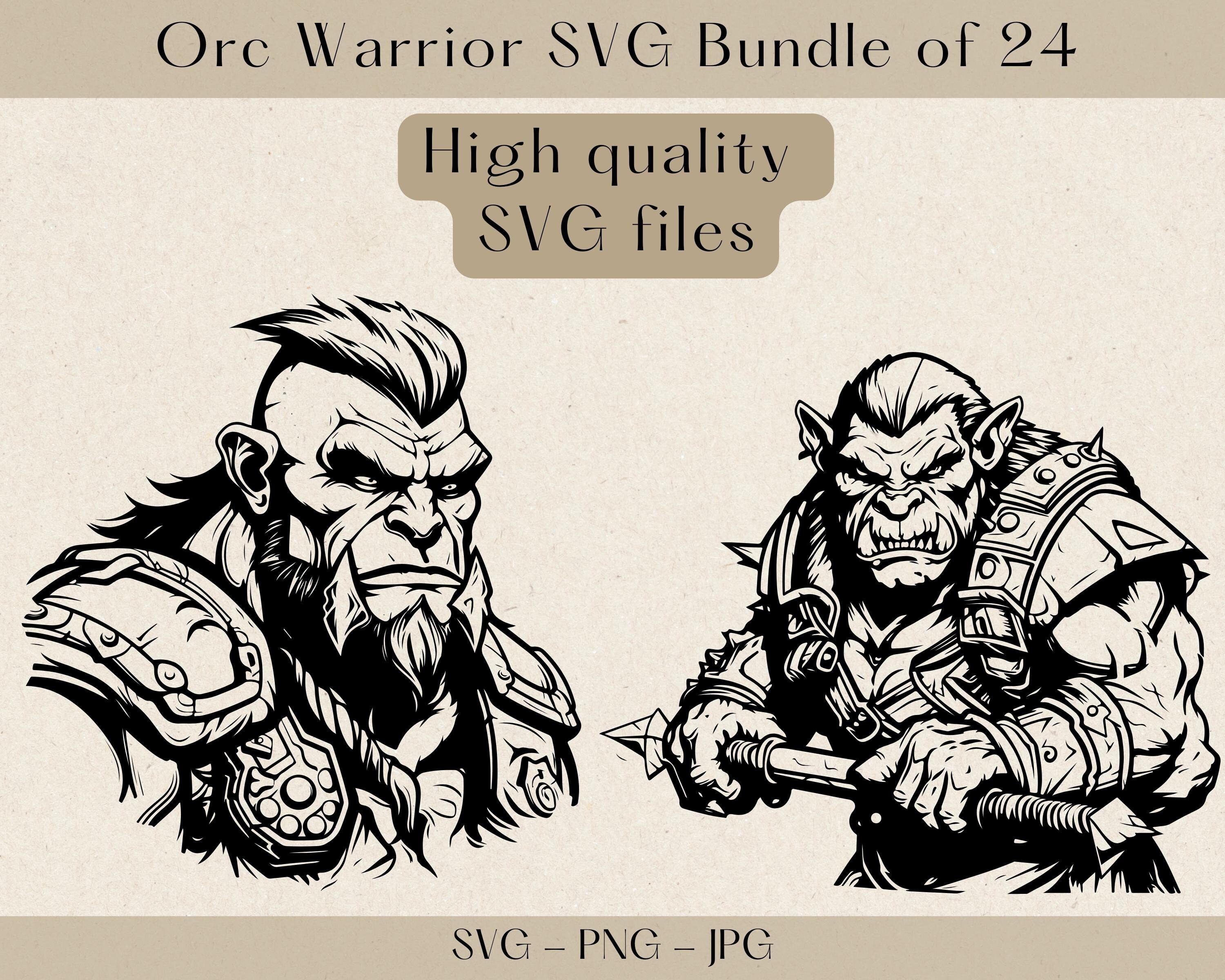 Orc Warrior SVG Orc Warrior SVG Bundle Fantasy Clipart - Etsy