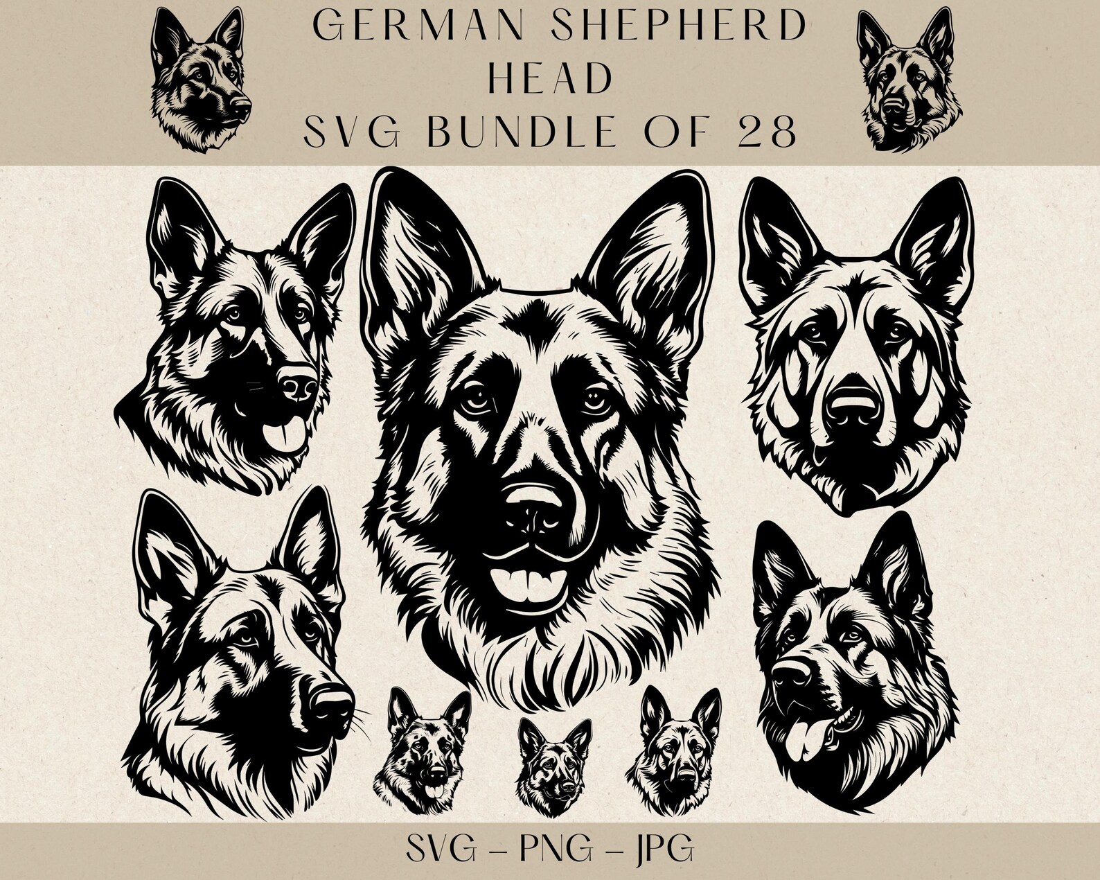 German Shepherd Head SVG, German Shepherd Head Clipart, German Shepherd ...