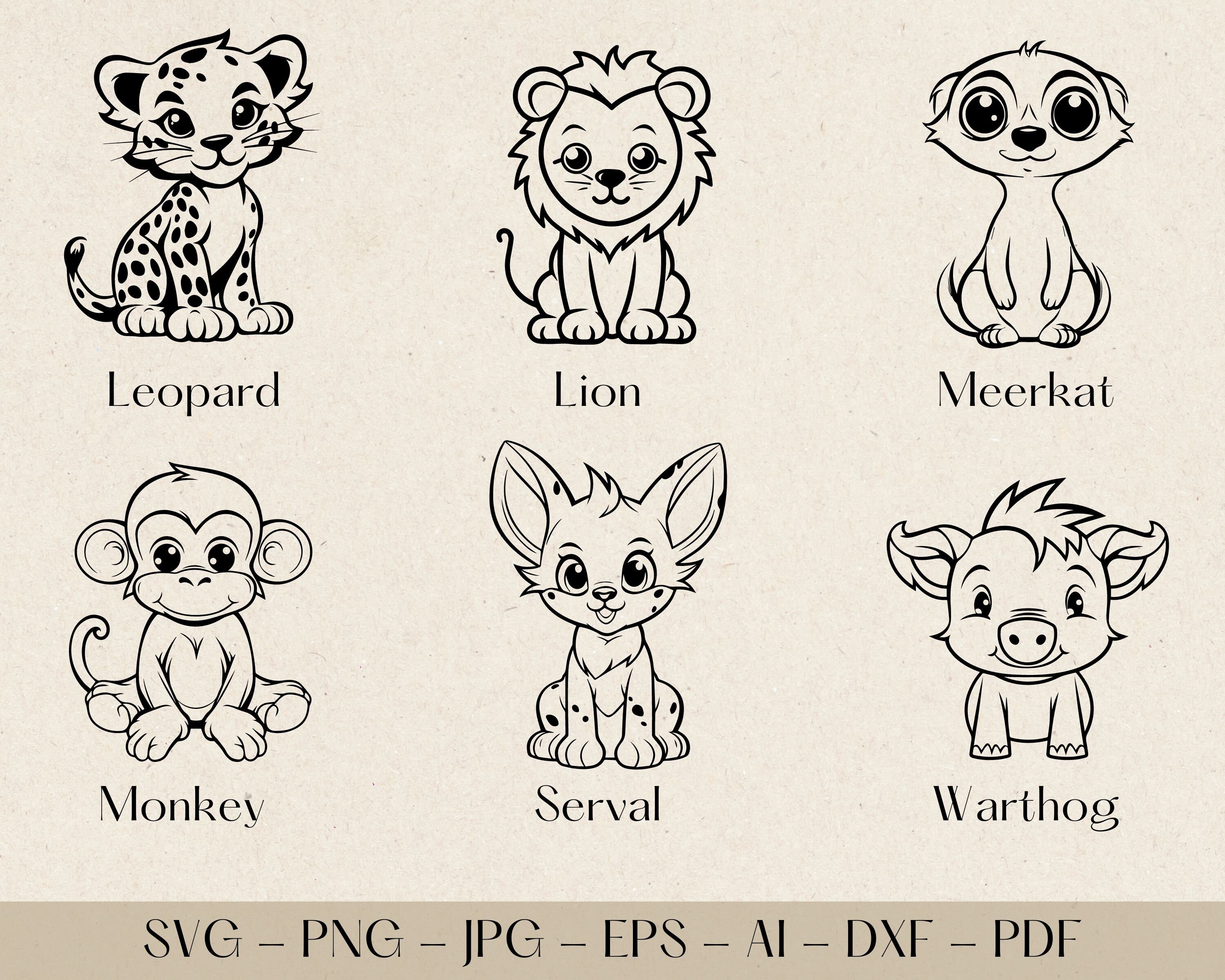 Safari Animals SVG Bundle Cute Animals Svg Animals Svg - Etsy