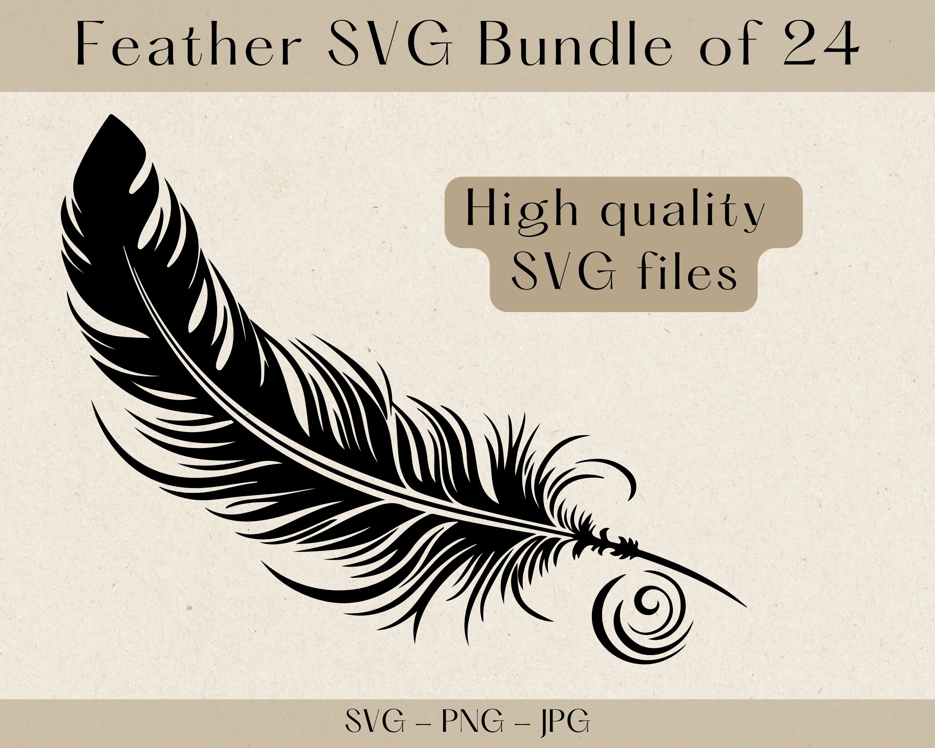 Feather SVG Bundle Feather Svg Boho Svg Feather Clipart - Etsy