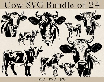 Cow SVG Bundle, Cow Lover SVG, Cow Clipart, Cow Svg Files for Cricut ...