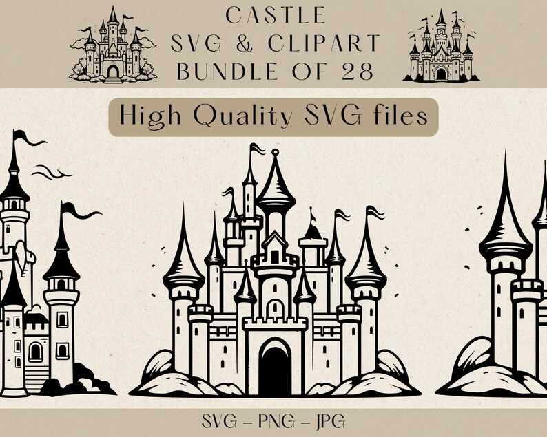 Castle Svg, Castle Svg Bundle, Castle Clipart, Princess Svg, Magic ...