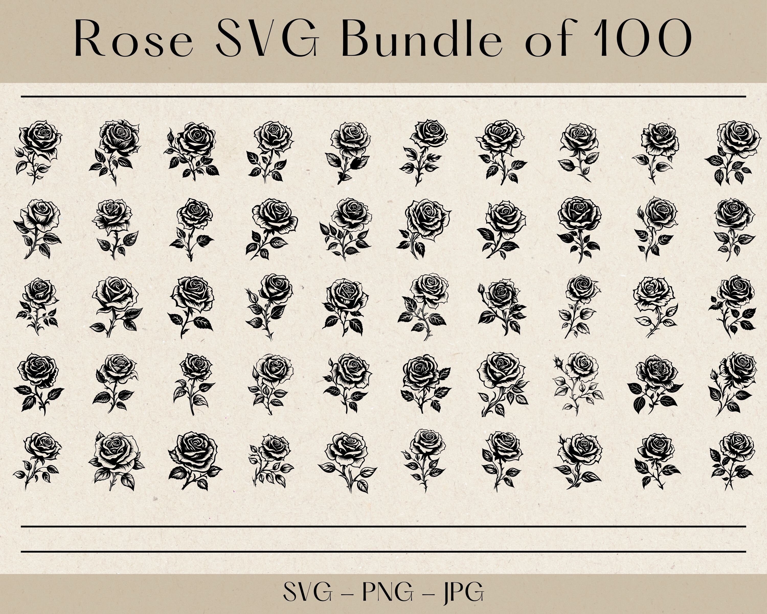 Rose SVG Bundle Rose SVG Rose Clipart Rose PNG Flower Svg - Etsy UK