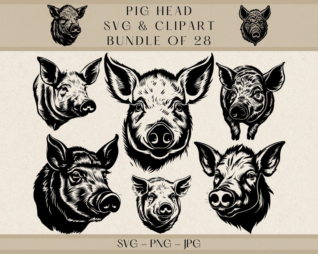Pig Head Svg, Pig Face Svg, Pig Svg, Pig Png, Pig Clipart, Pig Vector ...