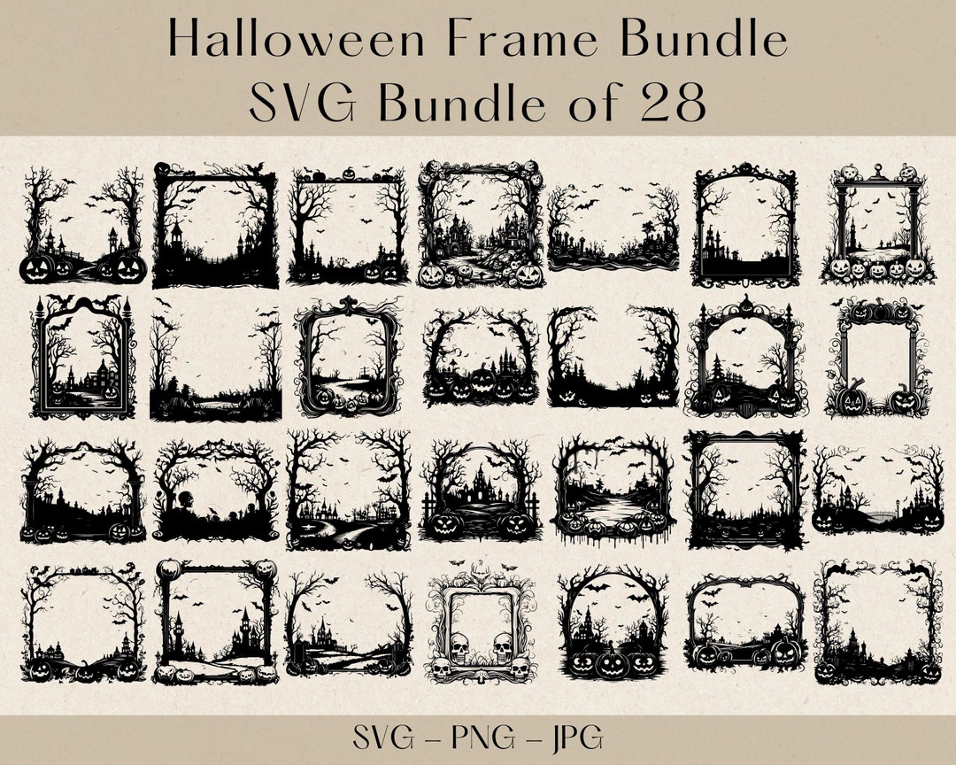Halloween Frame SVG, Halloween Frame SVG Bundle, Halloween Frame ...