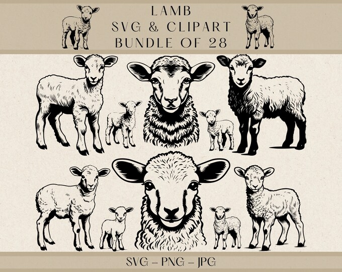 Sheep SVG, Lamb Clipart, Svg Files and Outline Svg, Sheep Line Art ...