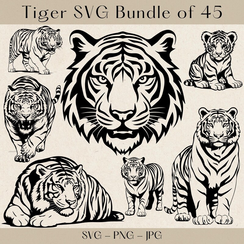 Tiger Svg - Etsy