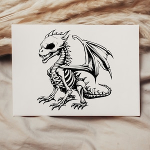 Skeleton Dragon, Dragon SVG, Dragon SVG Bundle, Dragon Clipart, Dragon ...