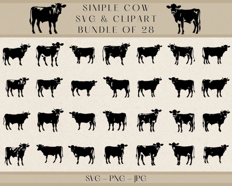 Cow SVG, Cow SVG Bundle, Cow Head Svg, Cow Clipart, Cow Svg Files for ...