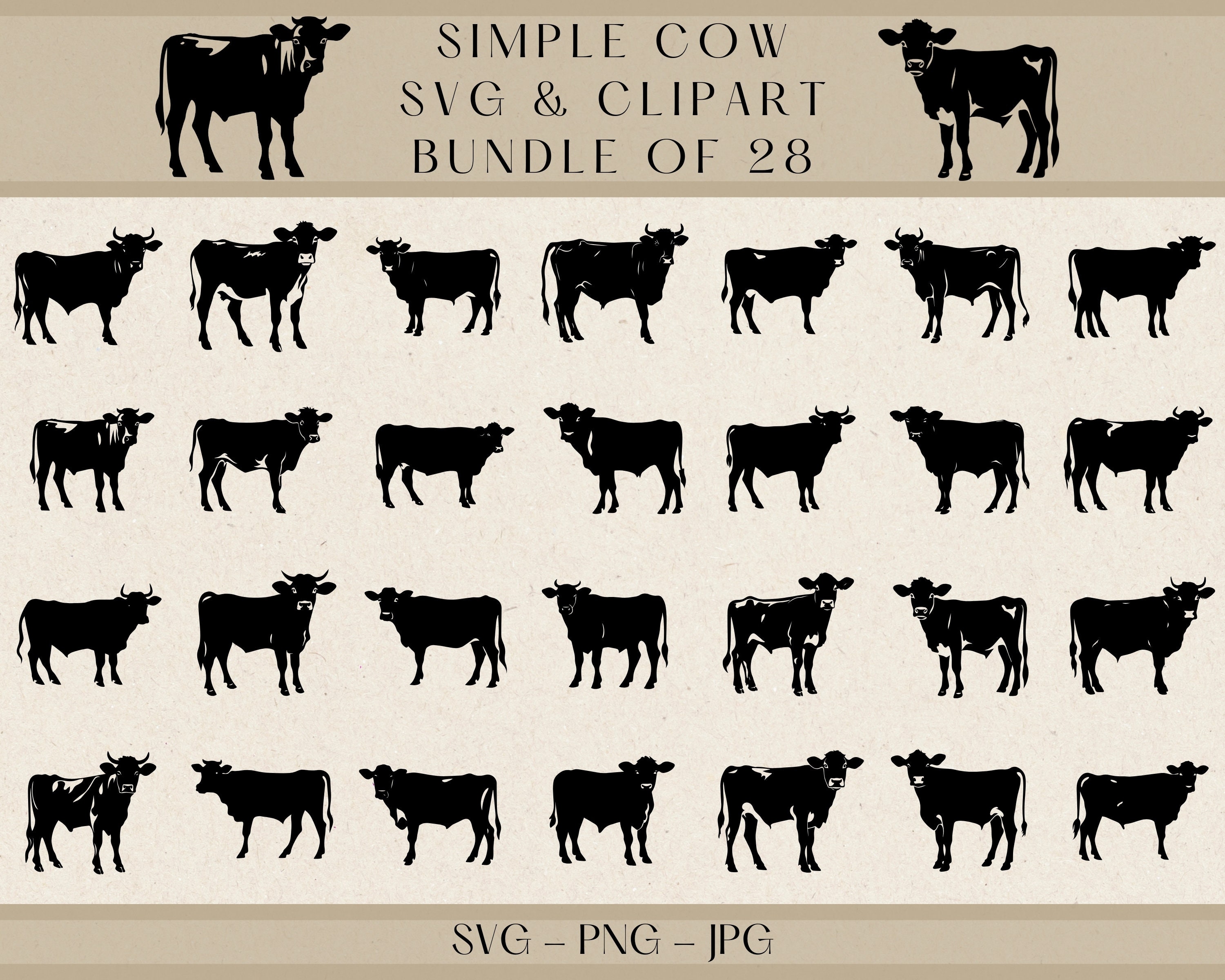 Cow SVG, Cow SVG Bundle, Cow Head Svg, Cow Clipart, Cow Svg Files for ...