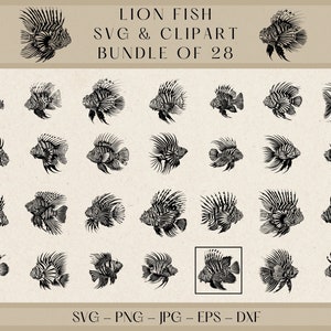 Lion Fish SVG, Lion Fish Clipart, Lion Fish Png, Lion Fish Vector, Lion ...