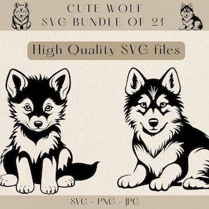 Cute Wolf SVG, Baby Wolf SVG, Wolf Svg, Wolf Png, Wolf Clipart, Wolf ...