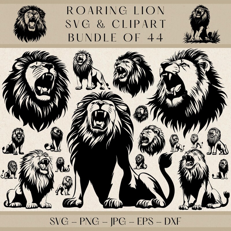 Lion Svg - Etsy