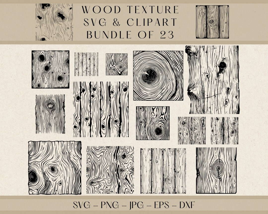 Wood Texture SVG Clipart: Rustic Wood Grain Designs (digital Download ...