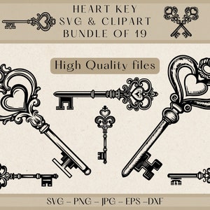 Heart Key Svg, Heart Key Png, Heart Key Clipart, Key Svg, Key Png, Key ...