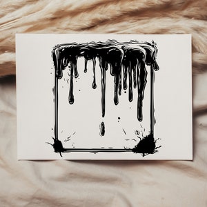 Dripping Liquid Frame Svg, Frame Svg, Border Svg, Dripping Svg, Melting ...
