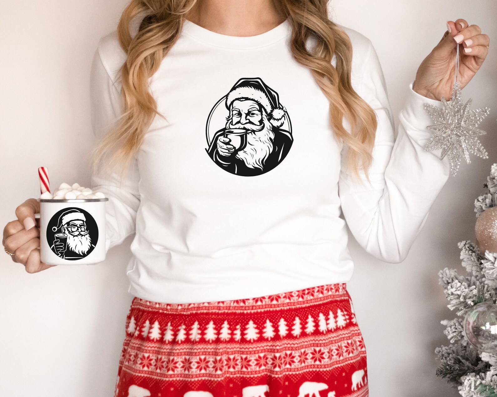 Santa Drinking Hot Cocoa Svg Santa SVG Santa PNG Santa - Etsy