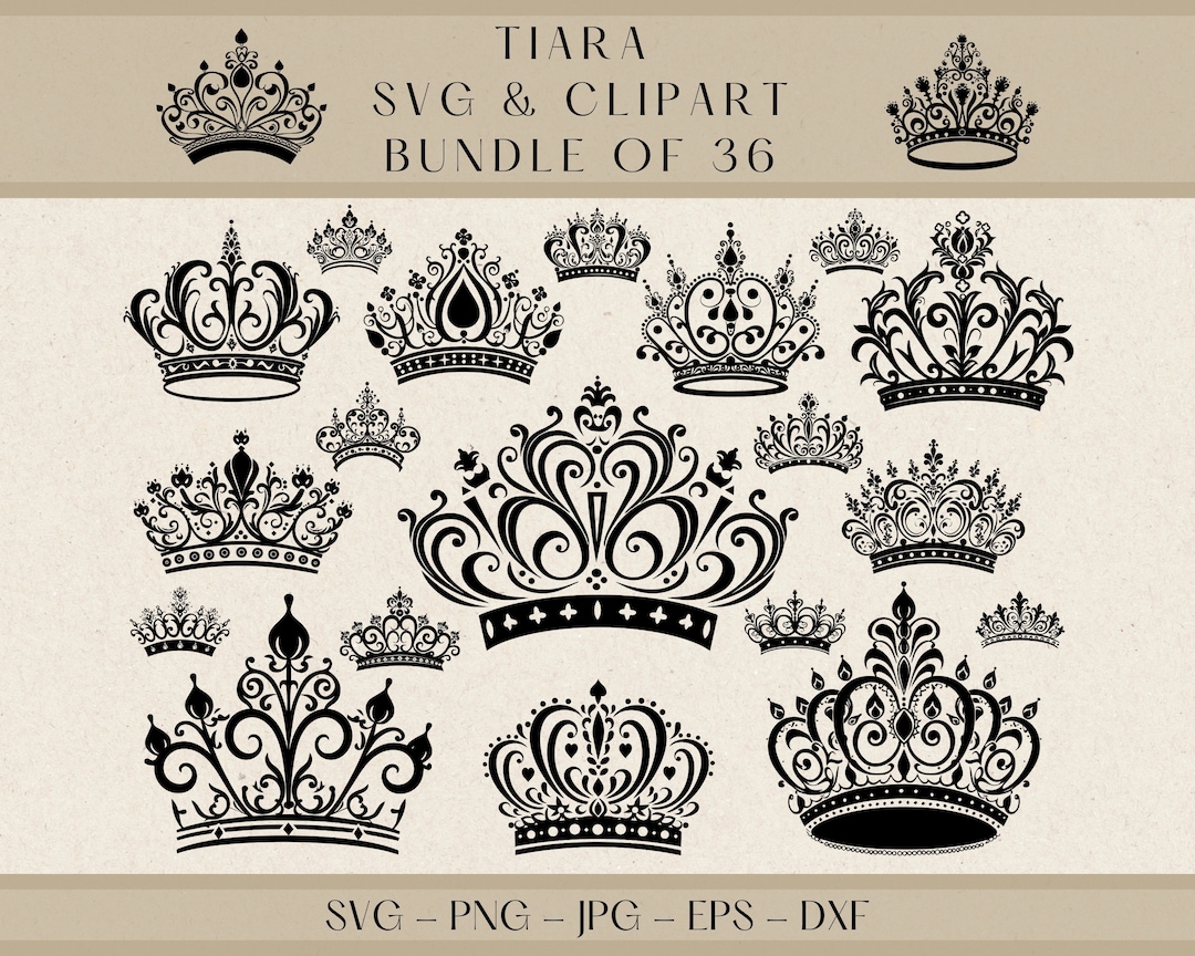 Tiara SVG, Tiara Png, Tiara Clipart, Tiara Vector, Crown SVG, Royal ...